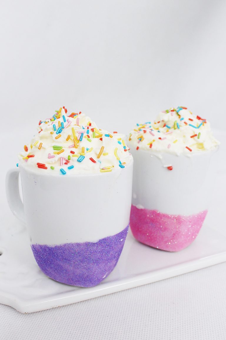 DIY Tassen mit Glitzer verzieren - DIY Geschenkidee